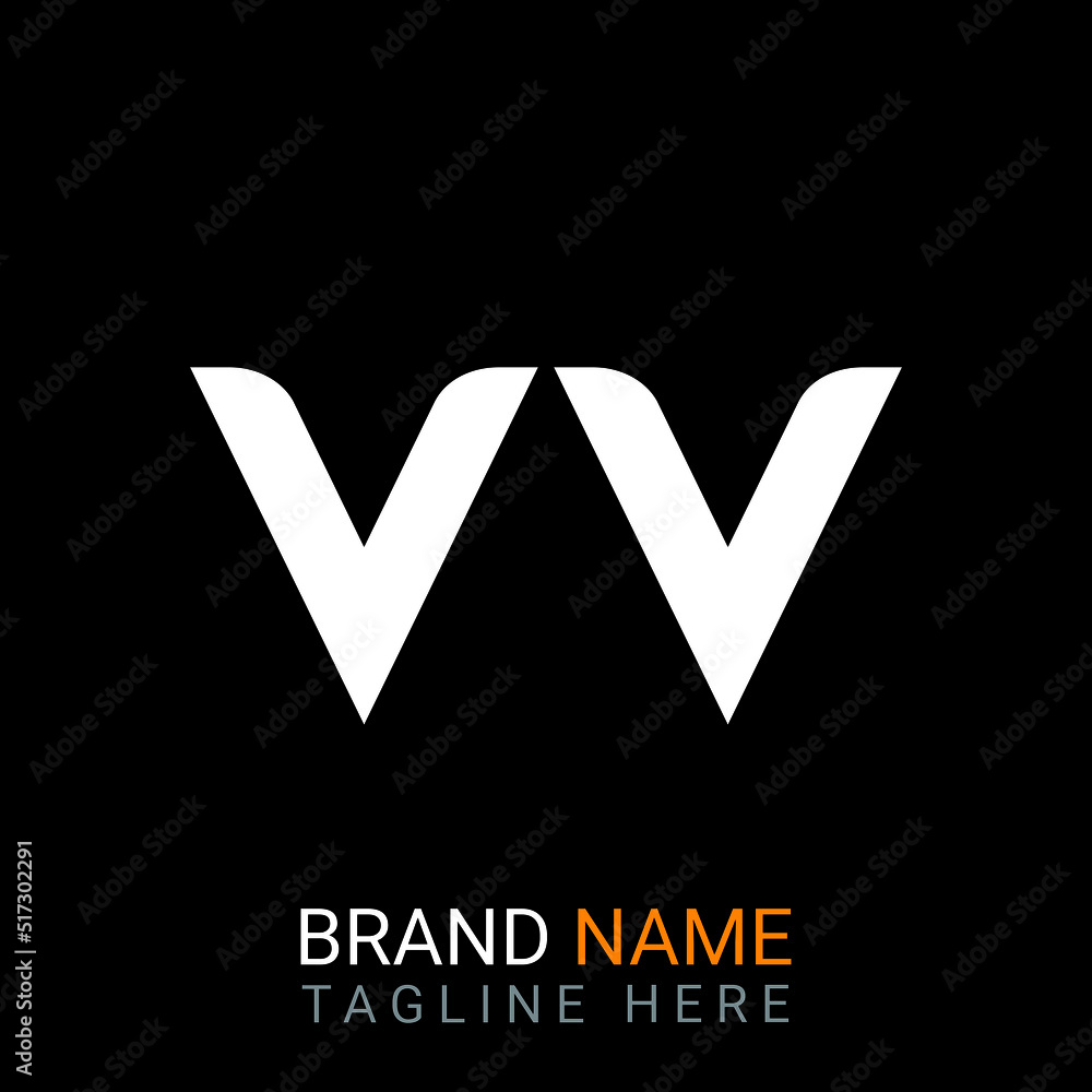 VV Letter Logo design. black background. Stock Vector | Adobe Stock