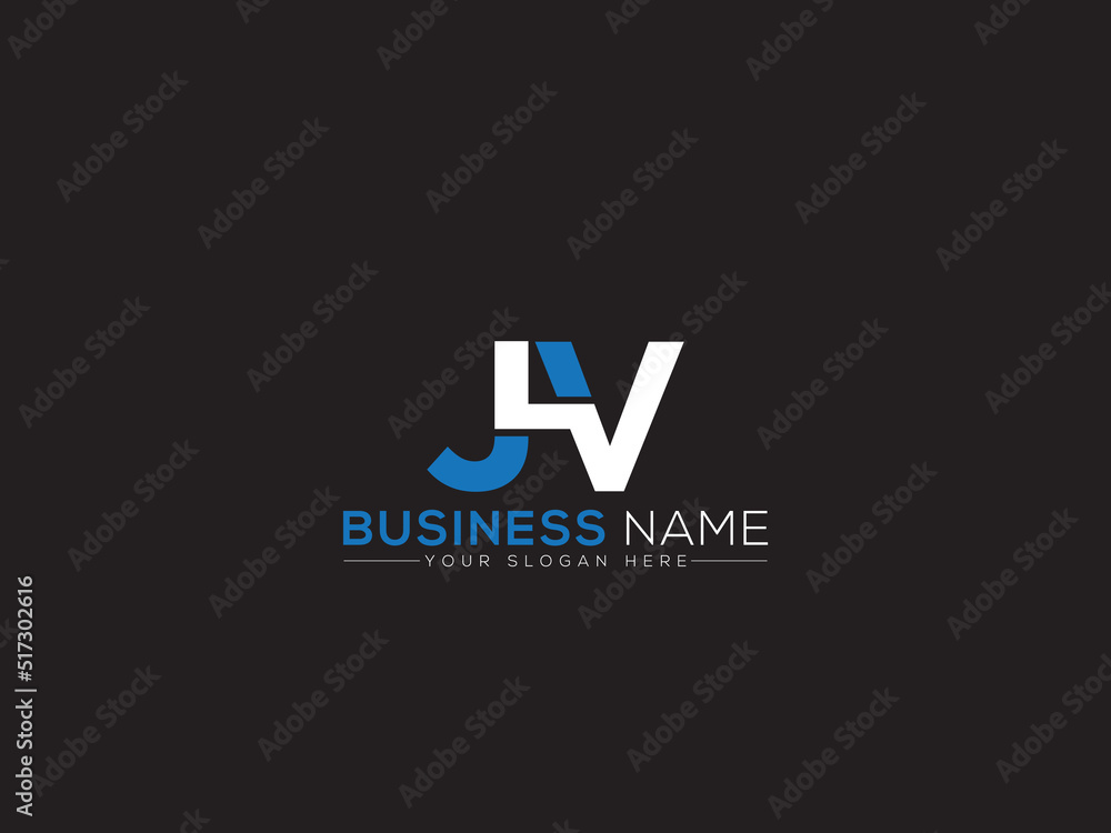 Alphabet JV Logo Letter, Creative Jv vj Logo Icon Vector Art With ...