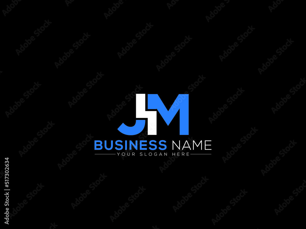 Alphabet JM Logo Letter, Creative Jm mj Logo Icon Vector Art With ...