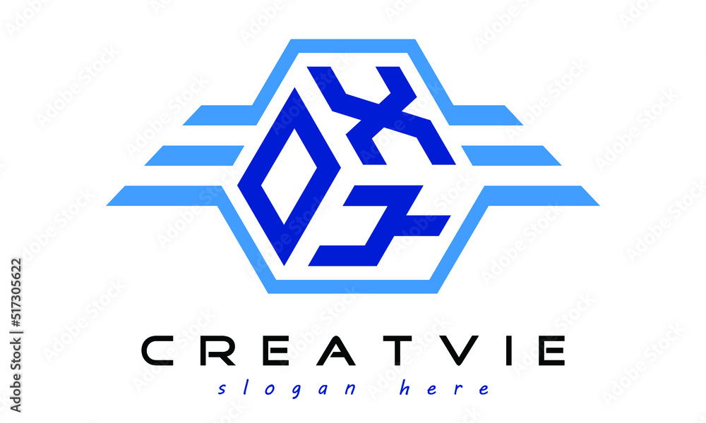OXY three letter geometrical wings logo design vector template ...