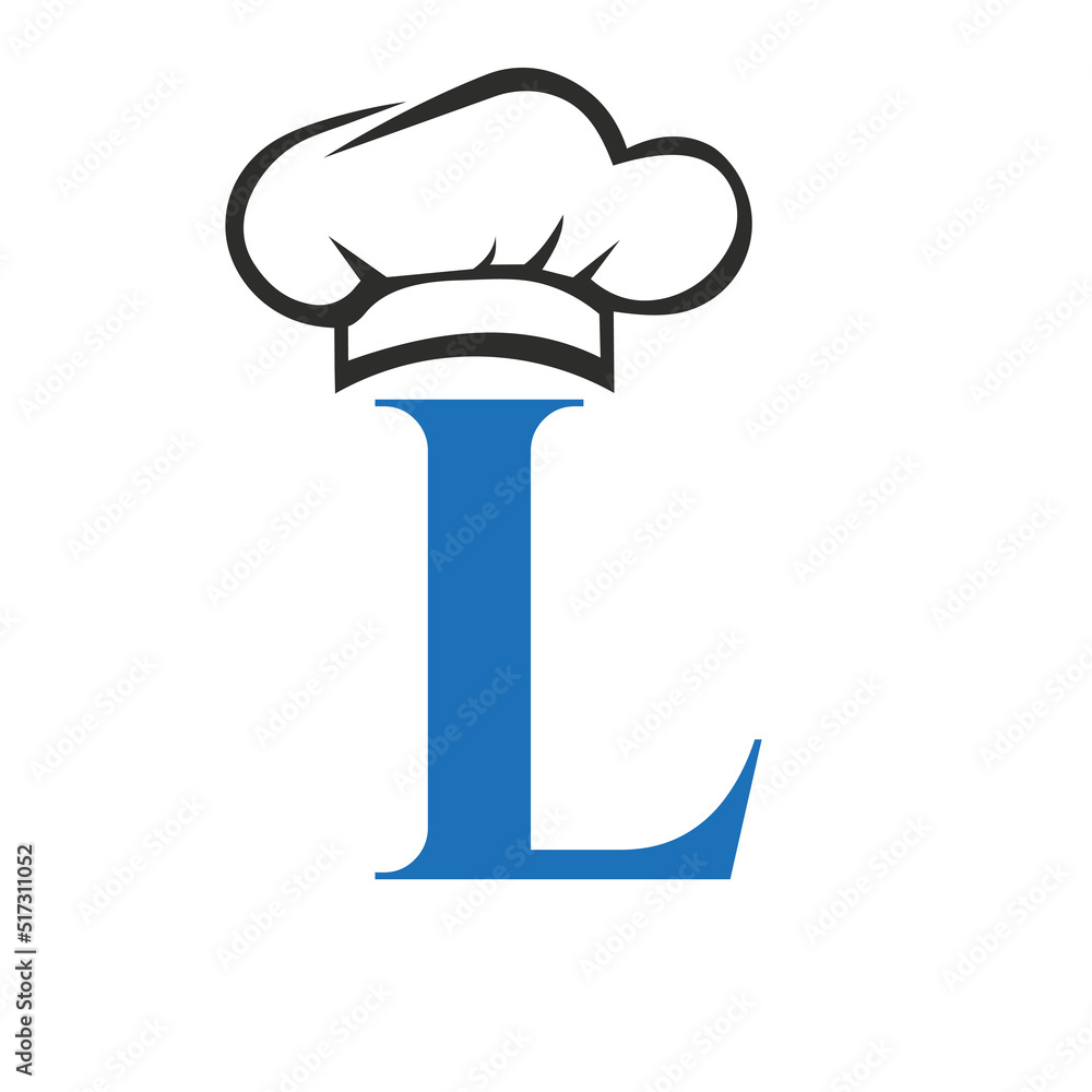Letter L Restaurant Logo Concept with Chef Hat Vector Template ...