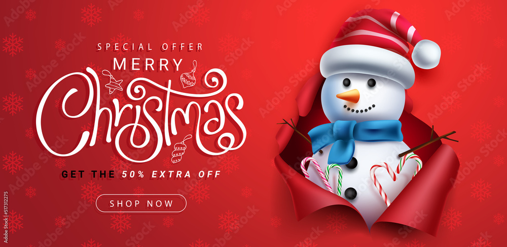 Christmas sale vector banner design. Christmas sale special offer text ...
