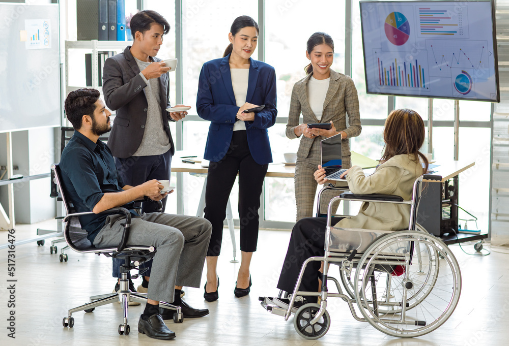 Group of millennial multinational multicultural Asian Indian ...