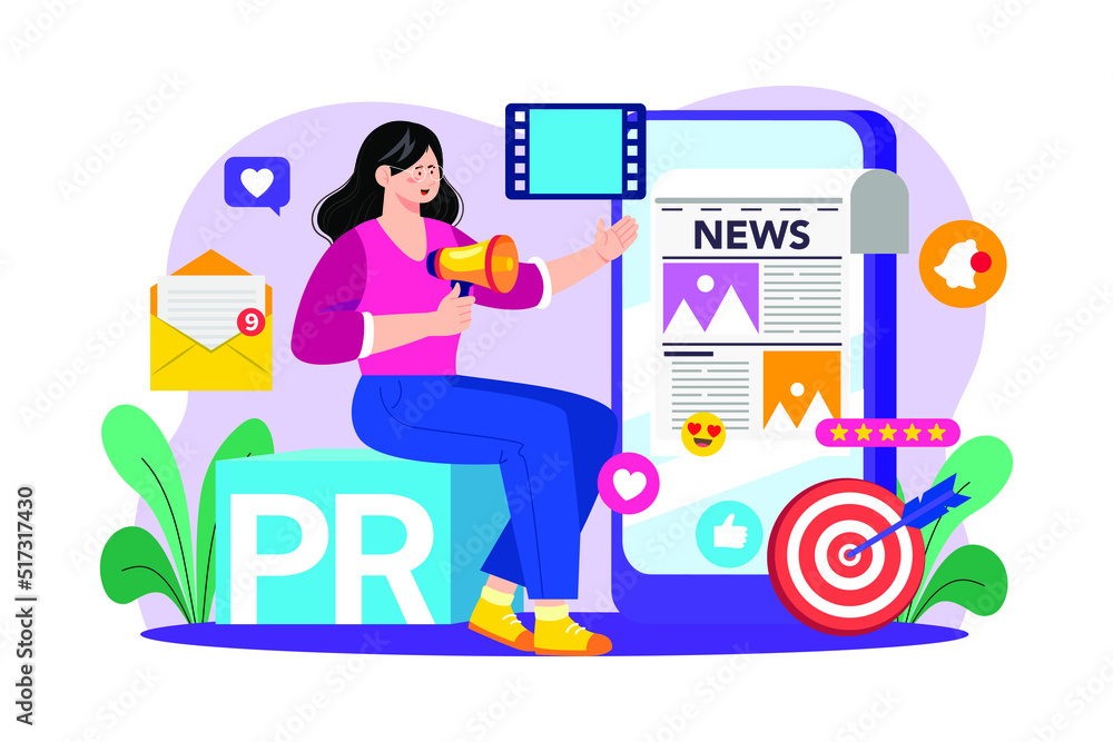Public Relations Illustration concept. Flat illustration isolated on ...