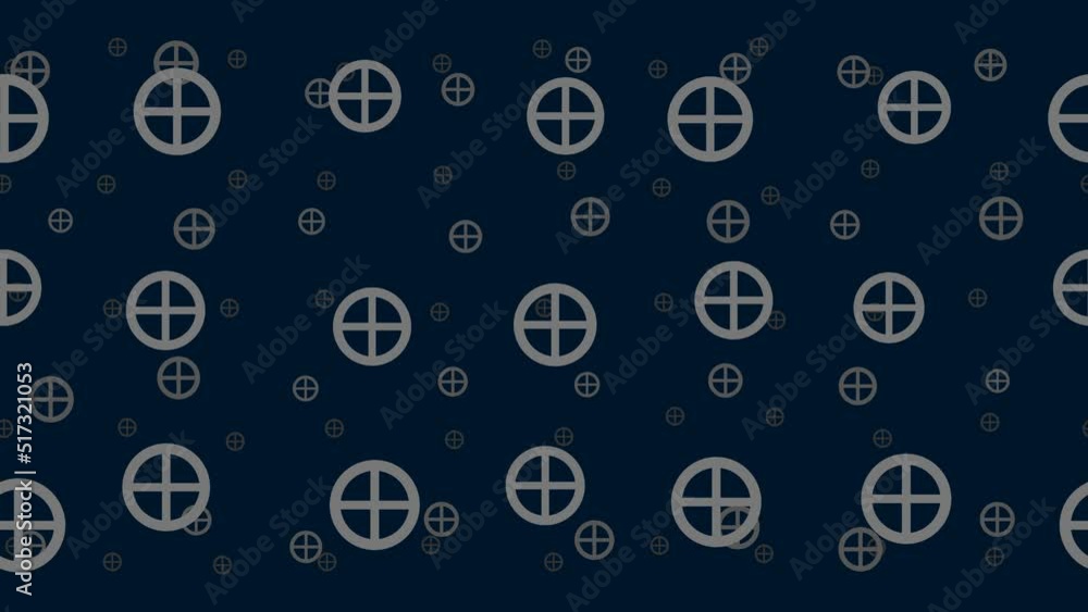 Astrological earth symbols float horizontally from left to right. Parallax fly effect. Floating ...