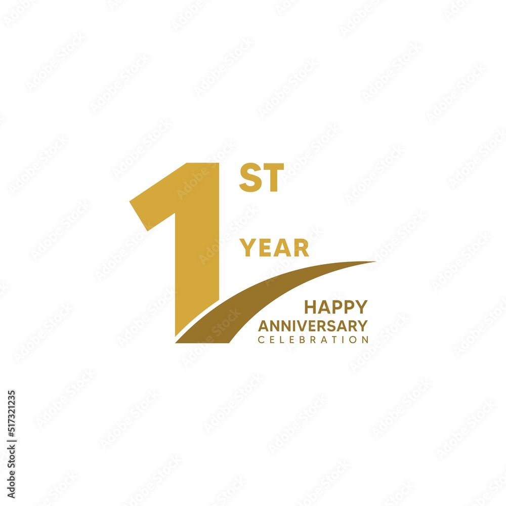 1st year anniversary design template. vector template illustration ...