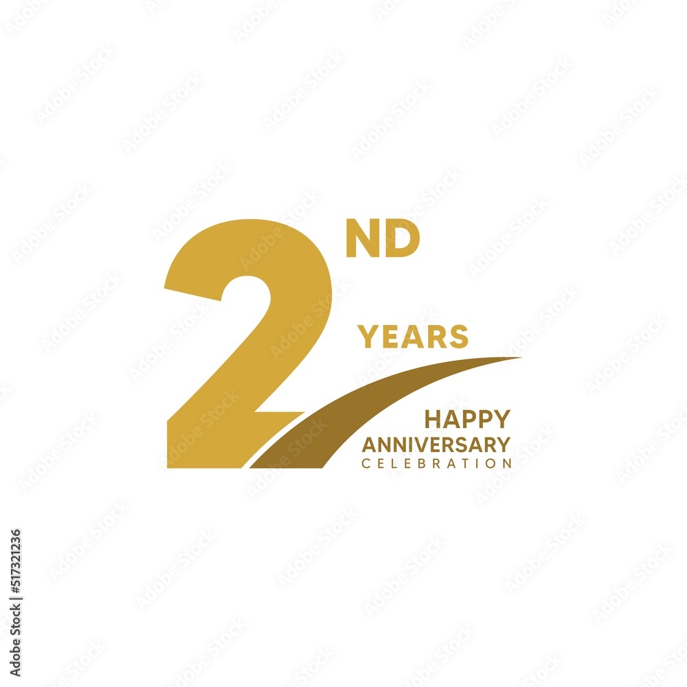 2nd year anniversary design template. vector template illustration ...