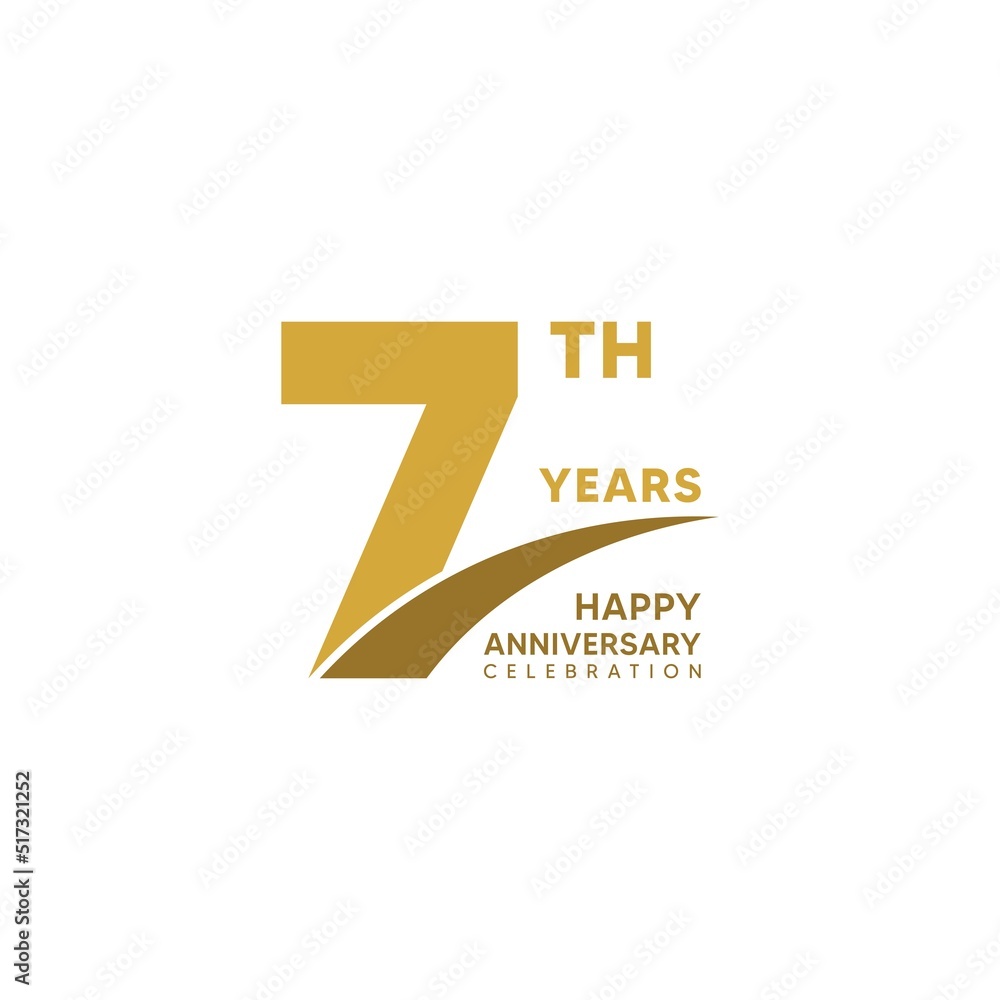 7th year anniversary design template. vector template illustration ...