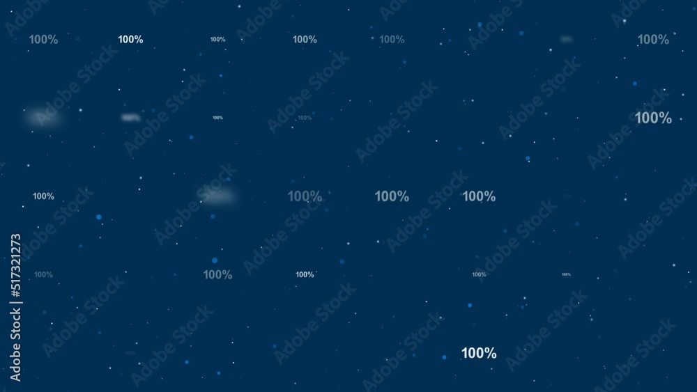 Template animation of evenly spaced 100 percent symbols of different ...