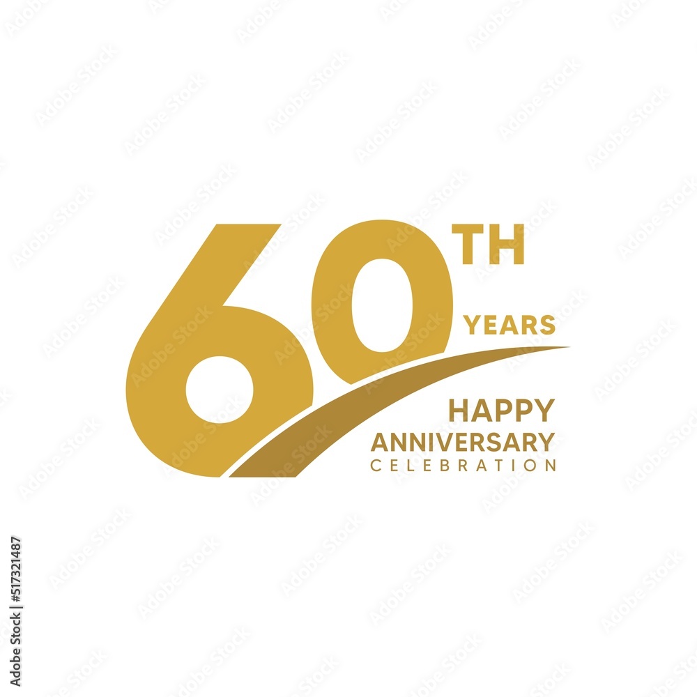 60th year anniversary design template. vector template illustration ...