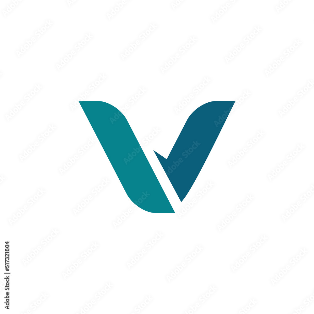 blue letter v logo design Stock Vector | Adobe Stock