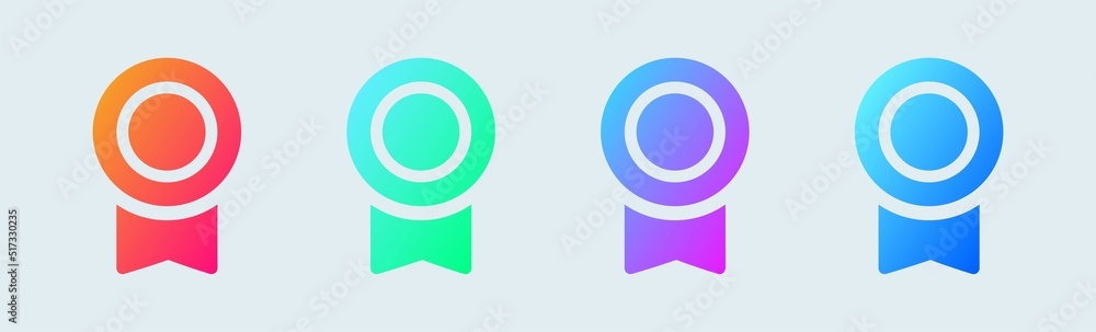 Badge solid icon in gradient colors. Certification signs vector ...
