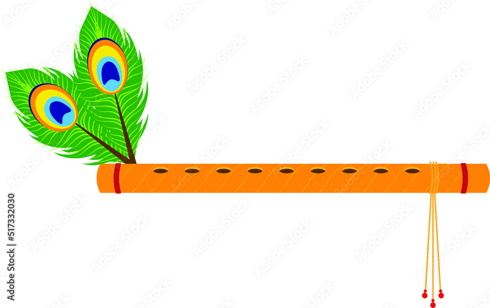 Hindu God Krishna Flute. Pixel art. Isolated vector illustration. Stock ...