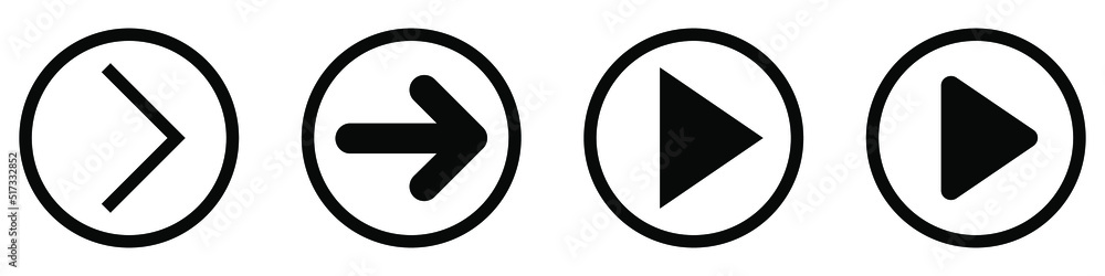 Arrows. Set of arrows in a circle. Button with arrow. Vector ...