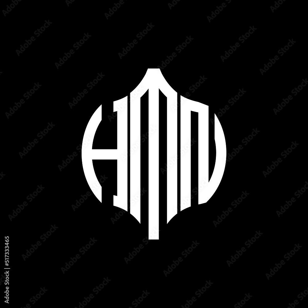 HMN letter logo. HMN best black background vector image. HMN Monogram ...