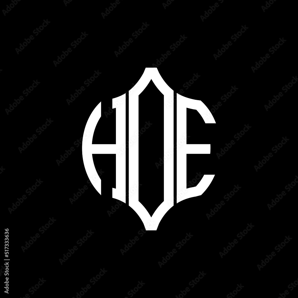 Vecteur Stock HOE letter logo. HOE best black background vector image ...