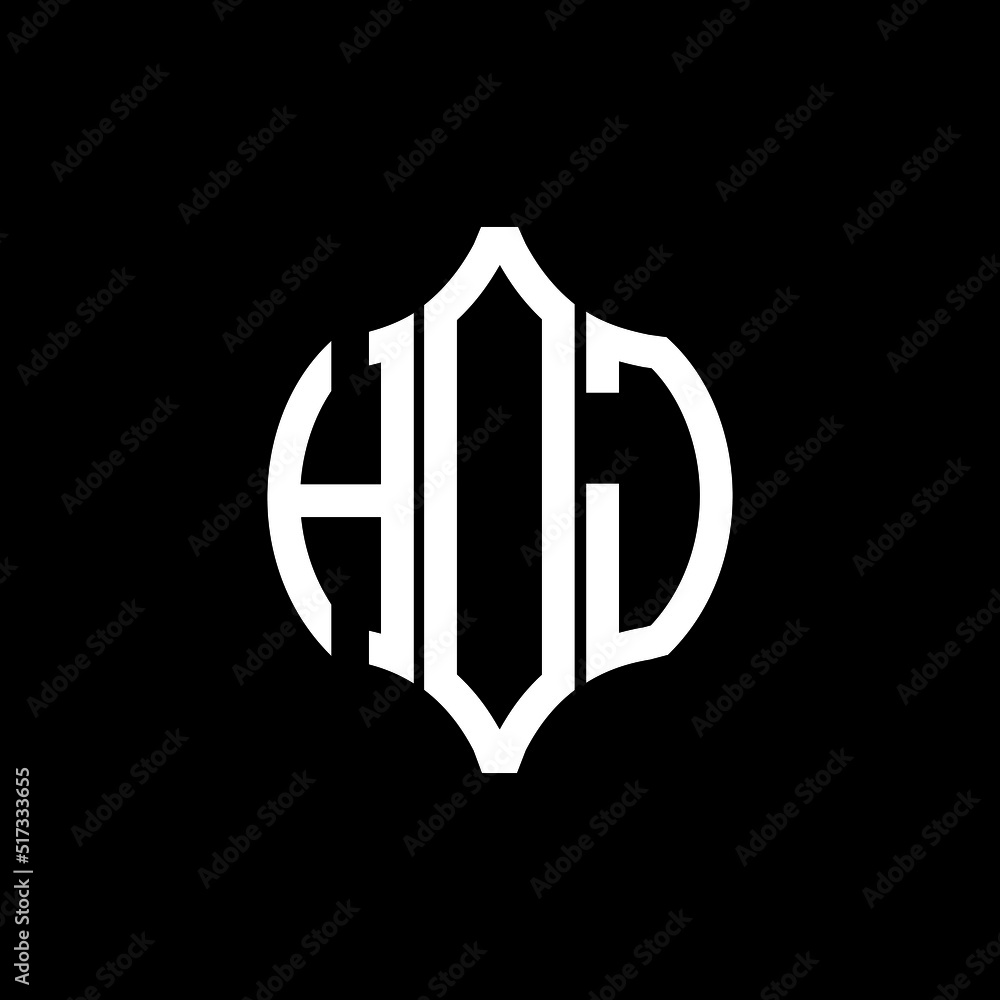 HOJ letter logo. HOJ best black background vector image. HOJ Monogram ...