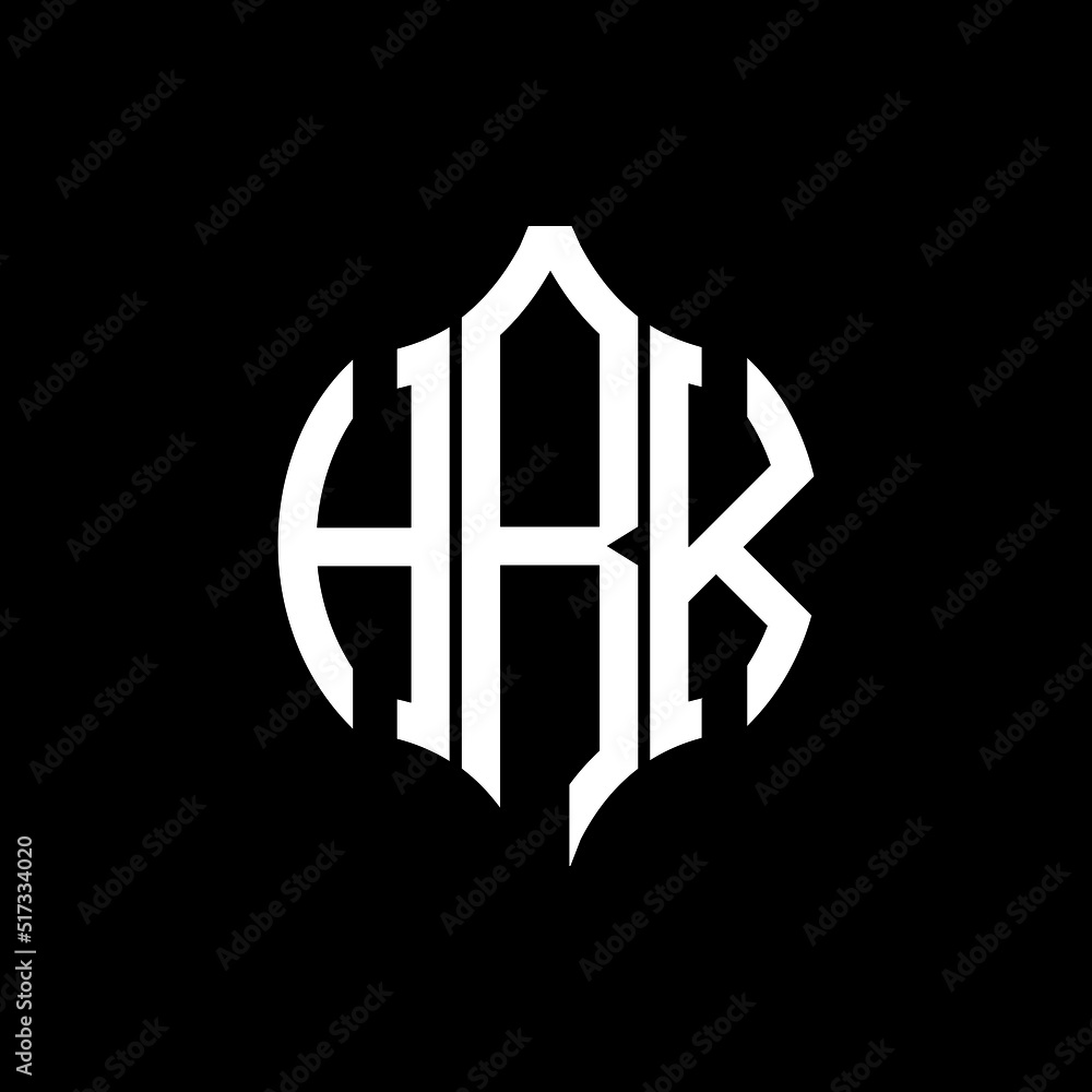 HRK letter logo. HRK best black background vector image. HRK Monogram ...