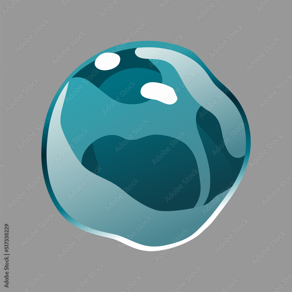Soap bubble animation element. Ball chemical or water spherical figure ...