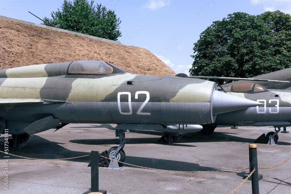 MiG-21 - Soviet light supersonic front-line fighter. The fuselage of an ...