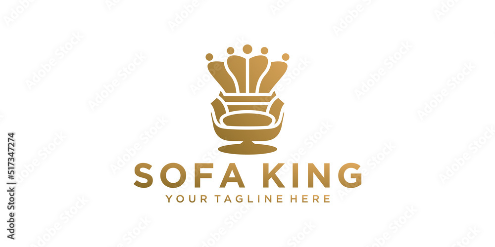 sofa and crown logo design, king sofa, royal chair Stock Vector | Adobe ...