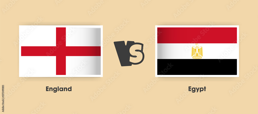 England vs Egypt flags placed side by side. Creative stylish national ...