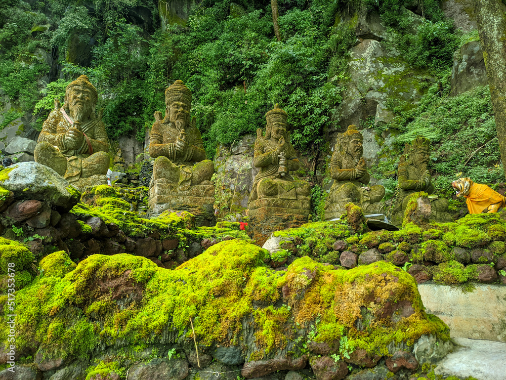 The statue of the holder of the Balinese traditional ceremony at the ...