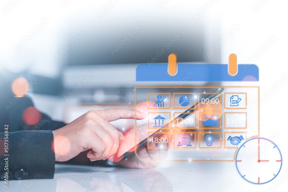 Calender Planner Organization Management Remind Concept,Person using ...