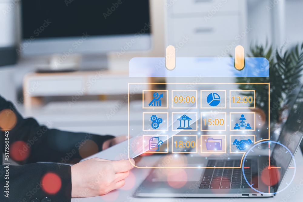 Calender Planner Organization Management Remind Concept,Person using ...