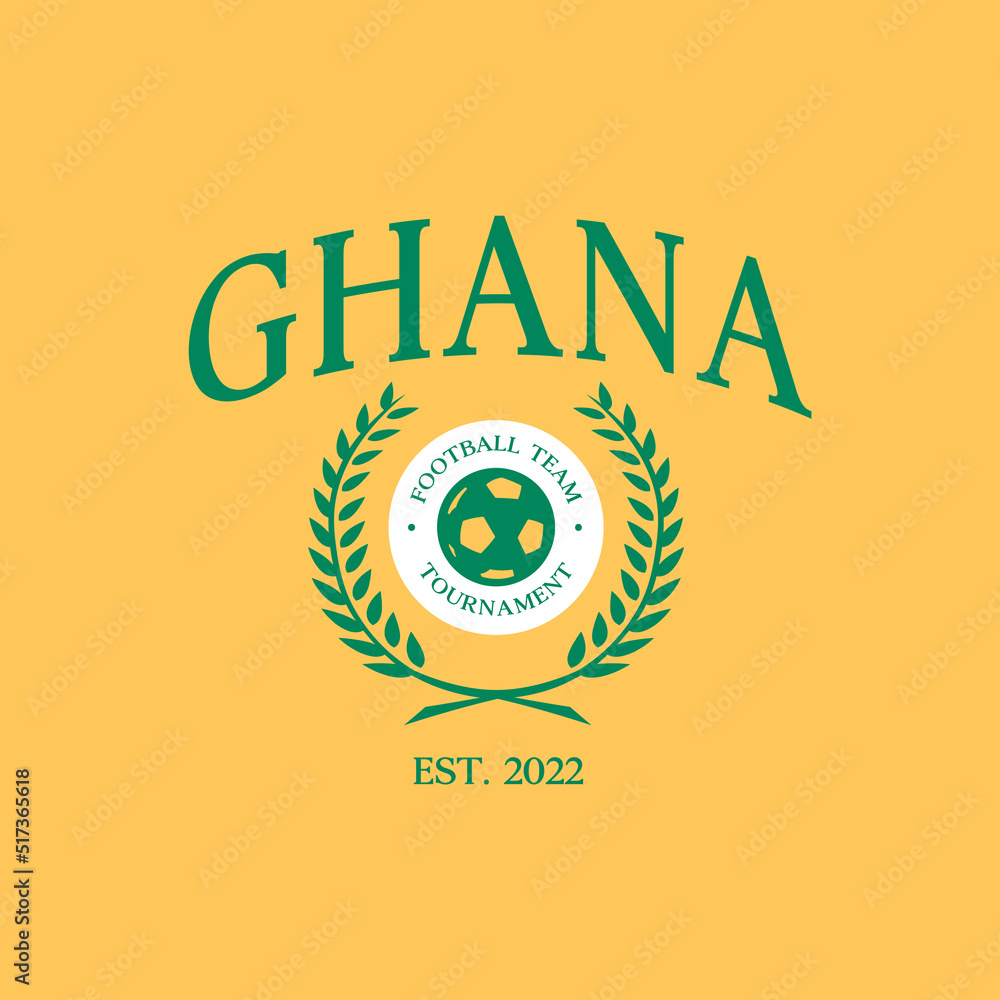 Football national team Ghana print design. Typography graphics for ...