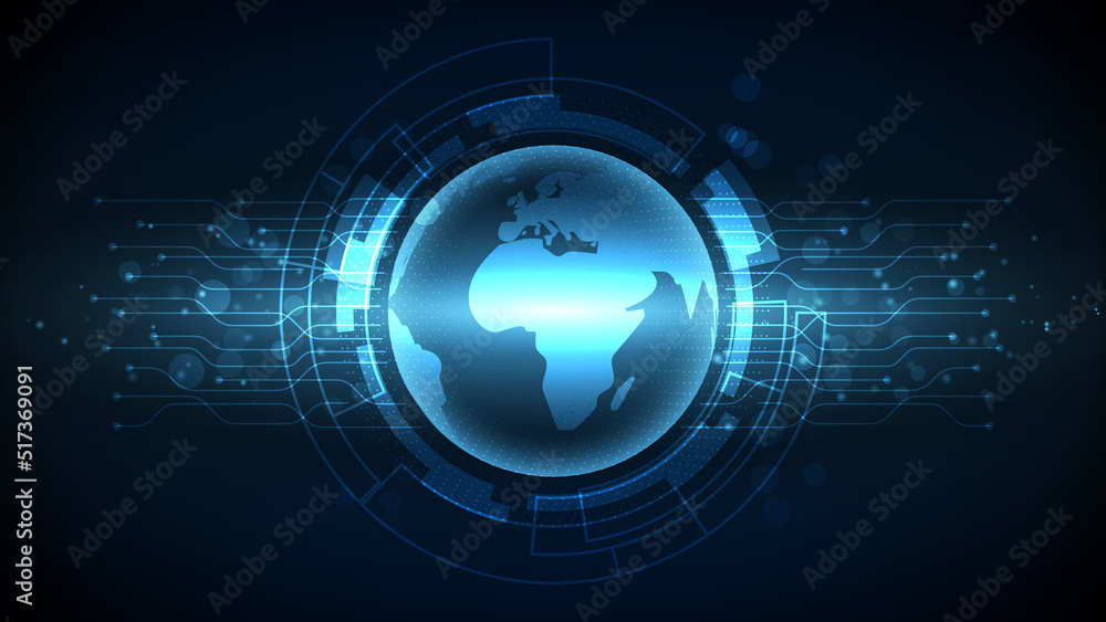 Hi-tech digital technology futuristic circuit digital. Abstract ...