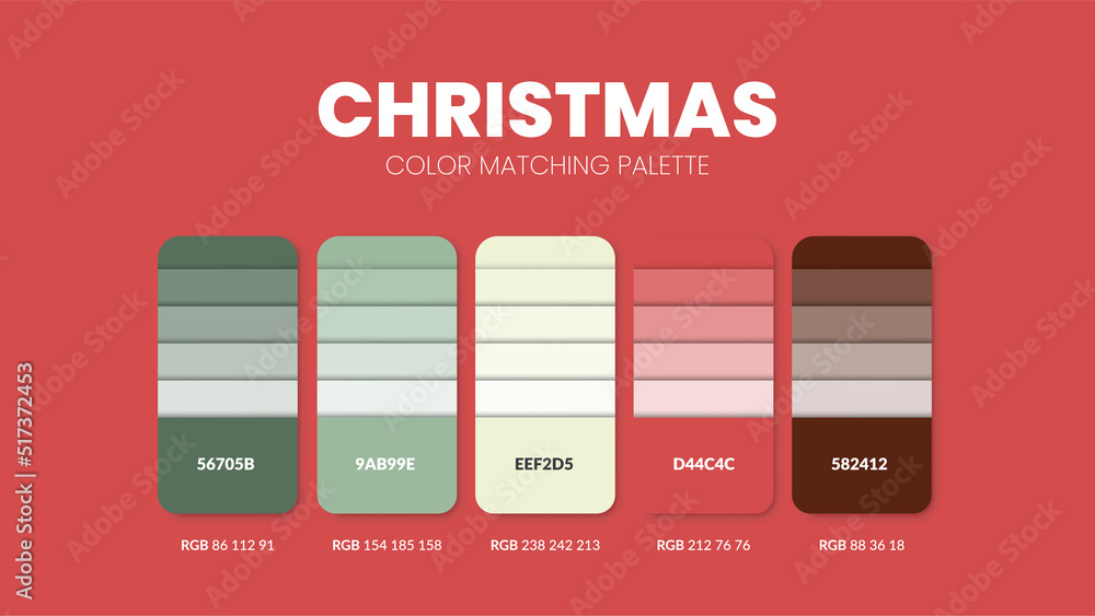 Christmas theme color palettes or color schemes are trends combinations ...