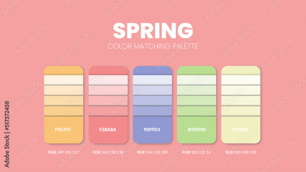 Spring theme color palettes or color schemes are trends combinations ...