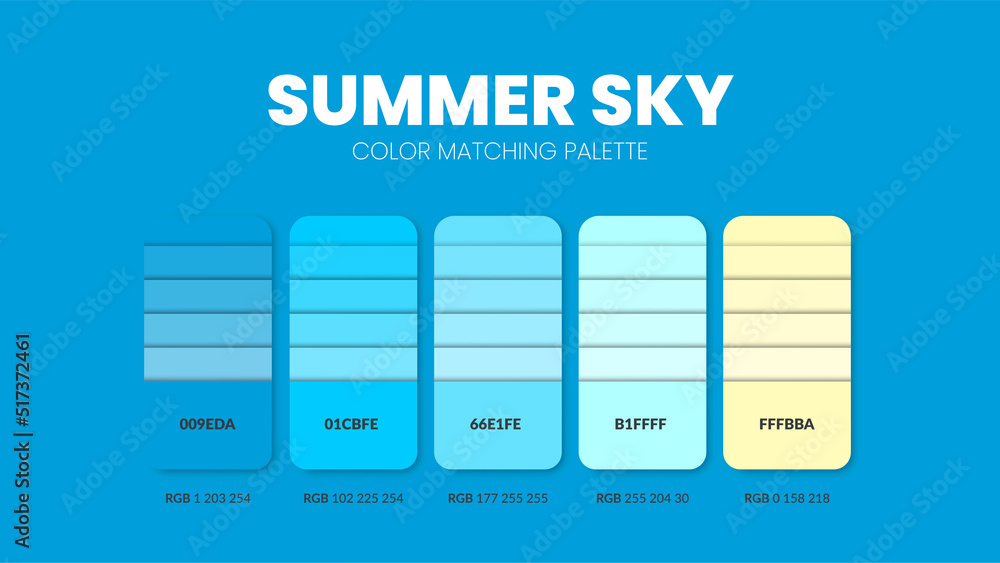 Summer theme color palettes or color schemes are trends combinations ...