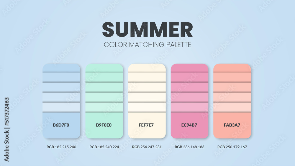 Summer theme color palettes or color schemes are trends combinations ...
