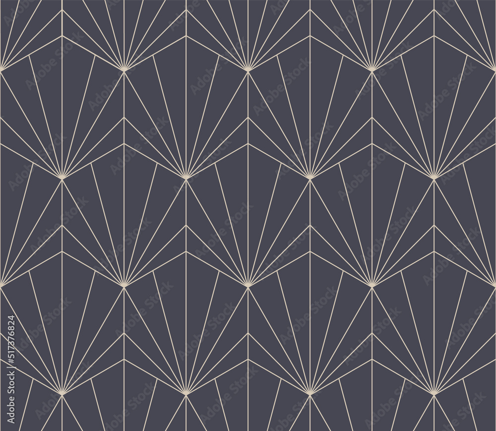 Classical Art Deco Outline Seamless Pattern Vector Fancy Abstract Background. Intricacy ...