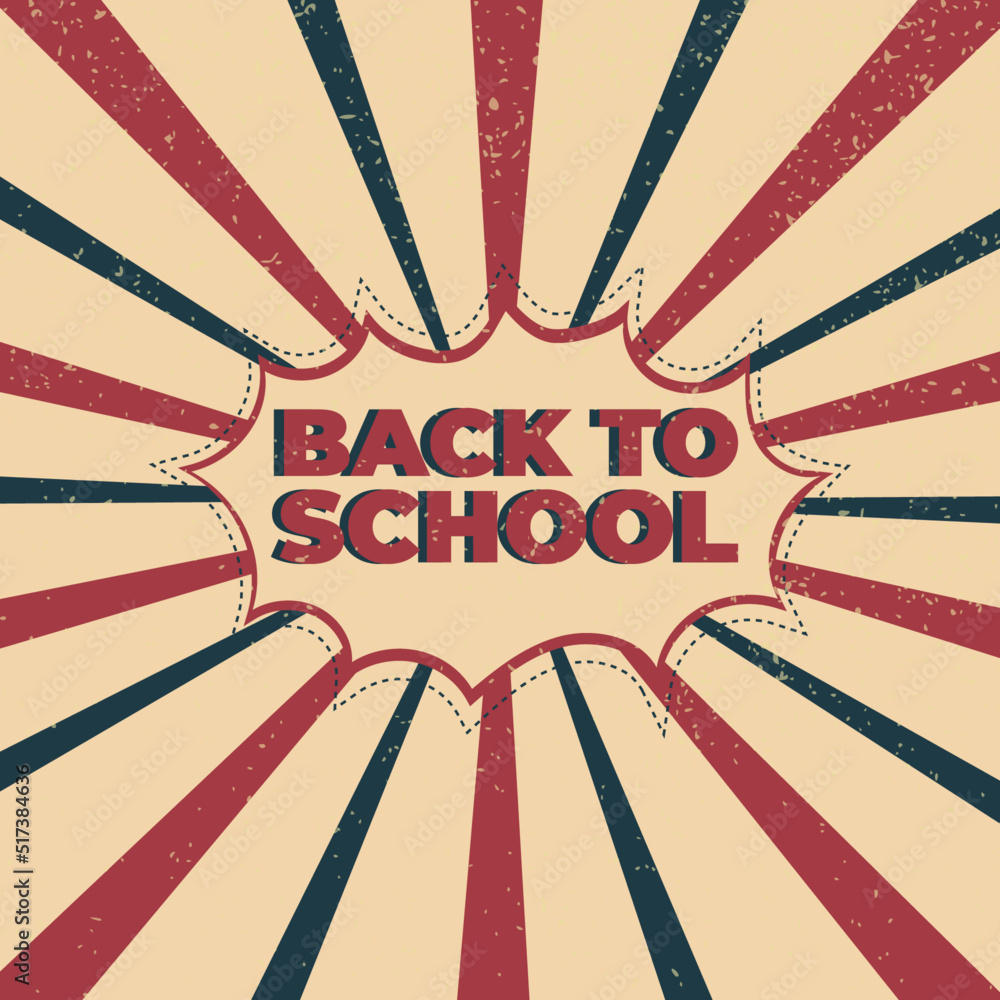 retro Welcome back to school background with school tools. Stock Vector ...
