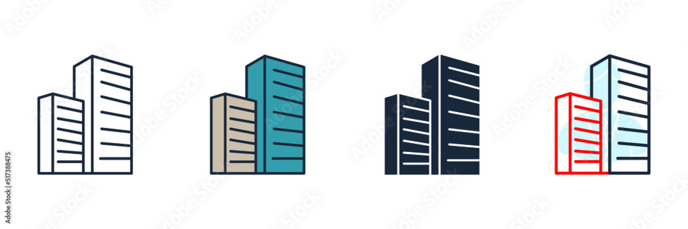 office icon logo vector illustration. building symbol template for ...