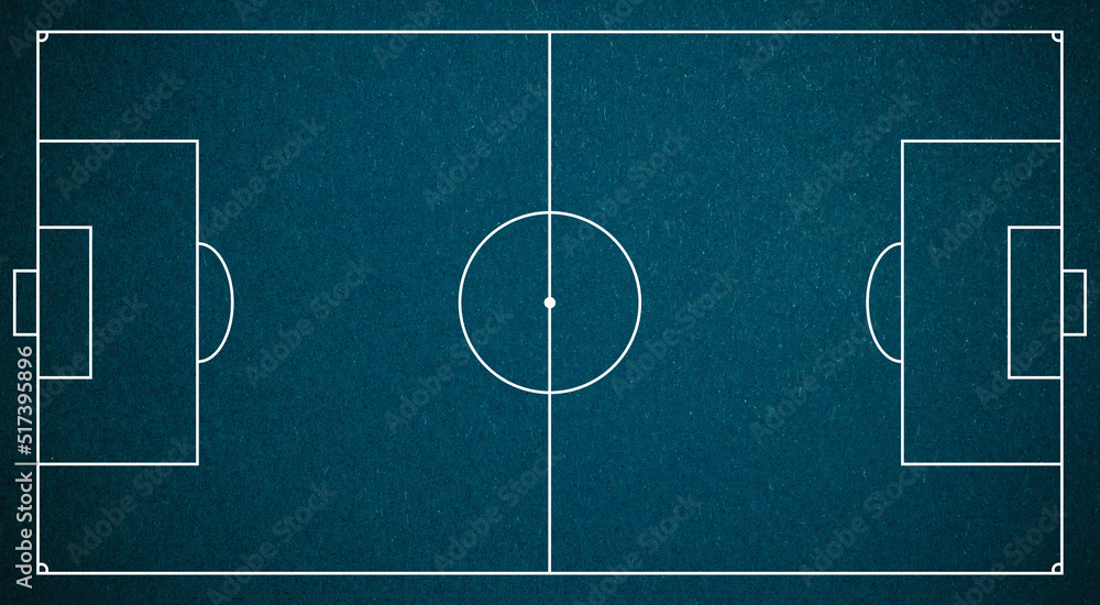 Blue background blank football field. Soccer field illustration pattern ...