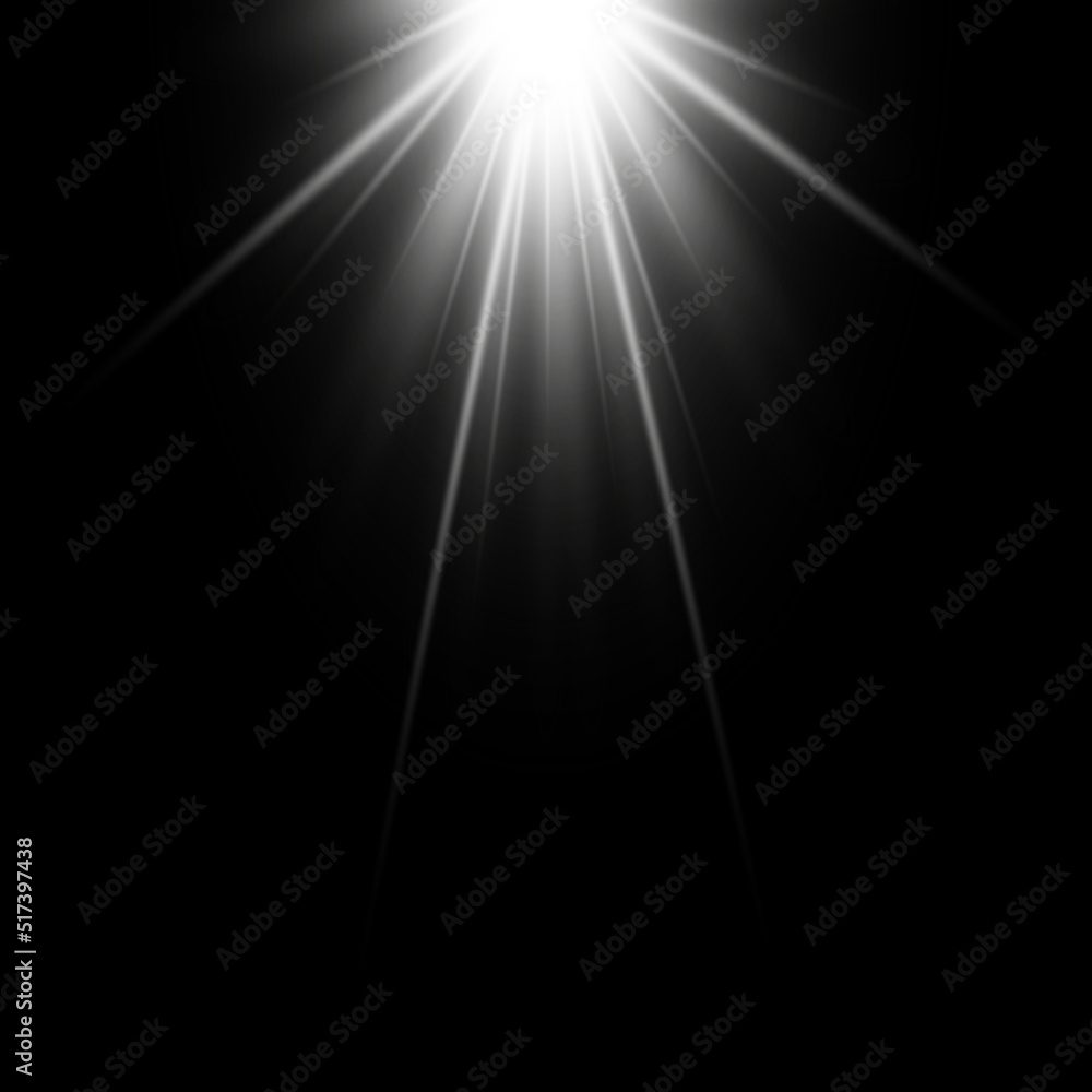 Silver neon flash, explosion of light with glitter and dust on ...