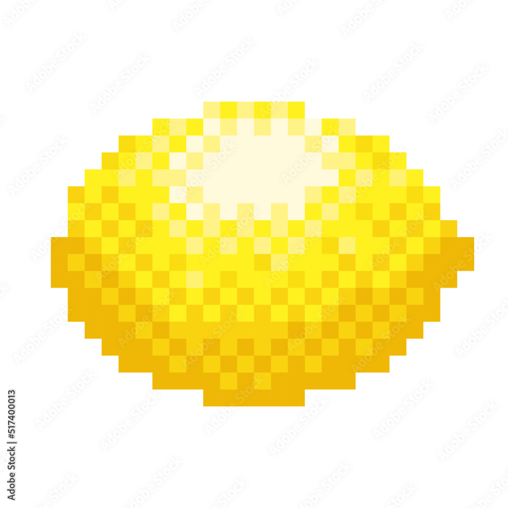 Lemon pixel art. Vector illustration. Stock Vector | Adobe Stock