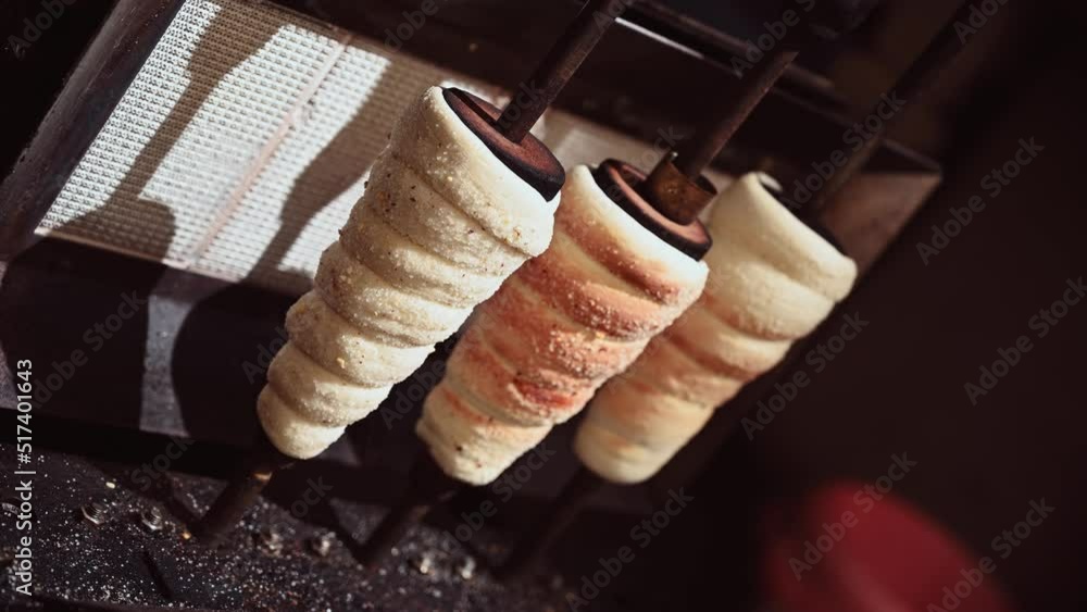 National Czech trdelnik sweet delicacy that is prepared on the street ...