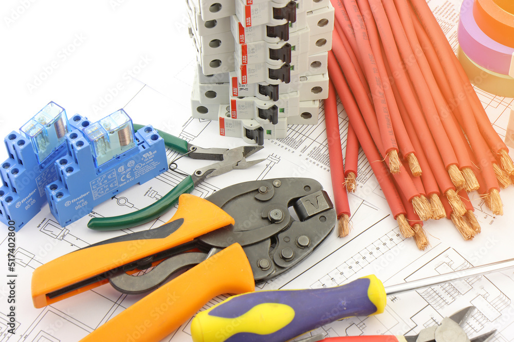 Electrical tools and materials for the installation of an electrical ...