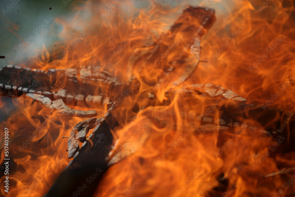Ancient traditions of burning bonfires in cemeteries, when old crosses ...