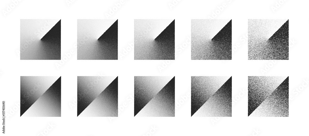 Clockwise Gradient And Shifted Square Abstract Shapes Vector Set In ...