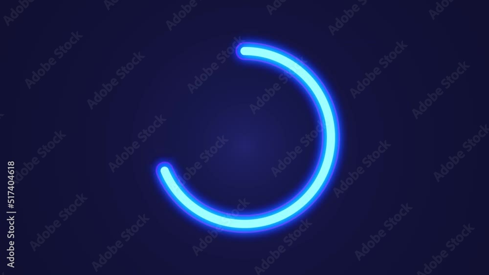 Loading Bar Circle animation, Loading neon circles icon on background ...