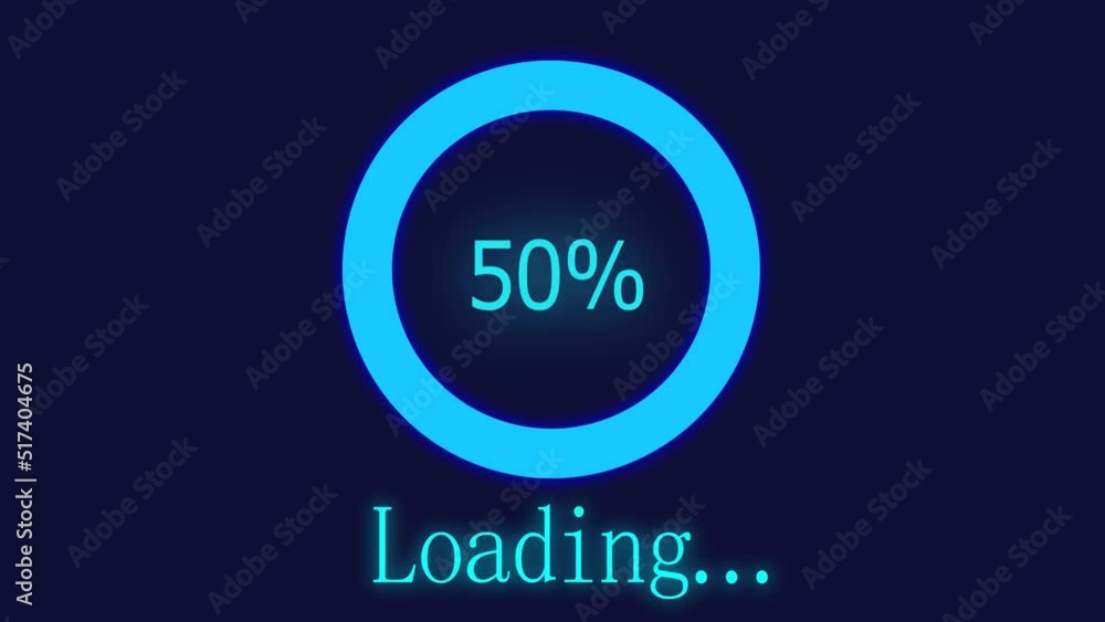 Loading Bar Circle animation, Loading neon circles icon on background ...