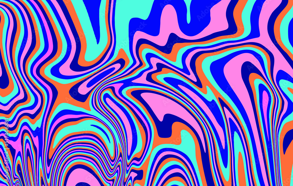 Abstract op-art trippy background with warped colorful lines. Trippy ...
