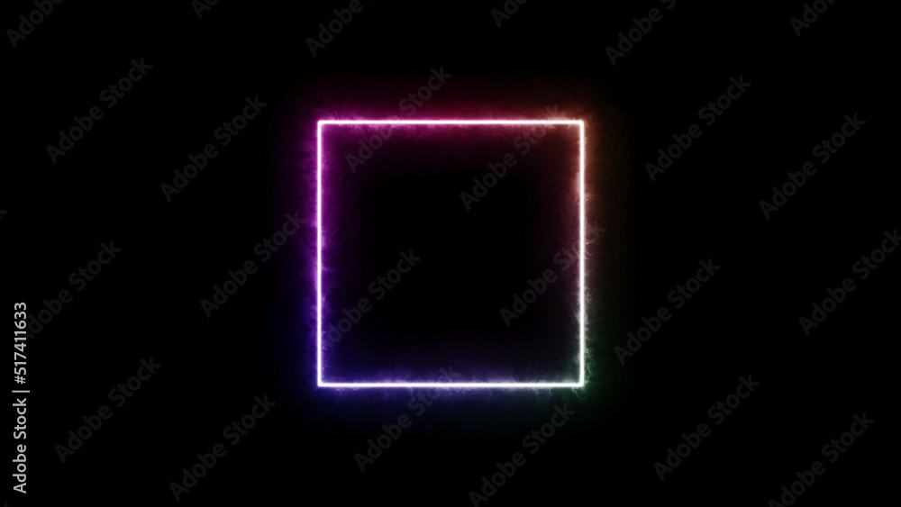 ภาพประกอบสต็อก Geometric shape with flash rainbow glow lights on a ...