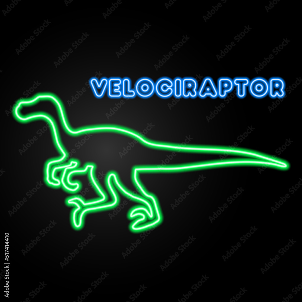 velociraptor neon sign, modern glowing banner design, colorful modern ...